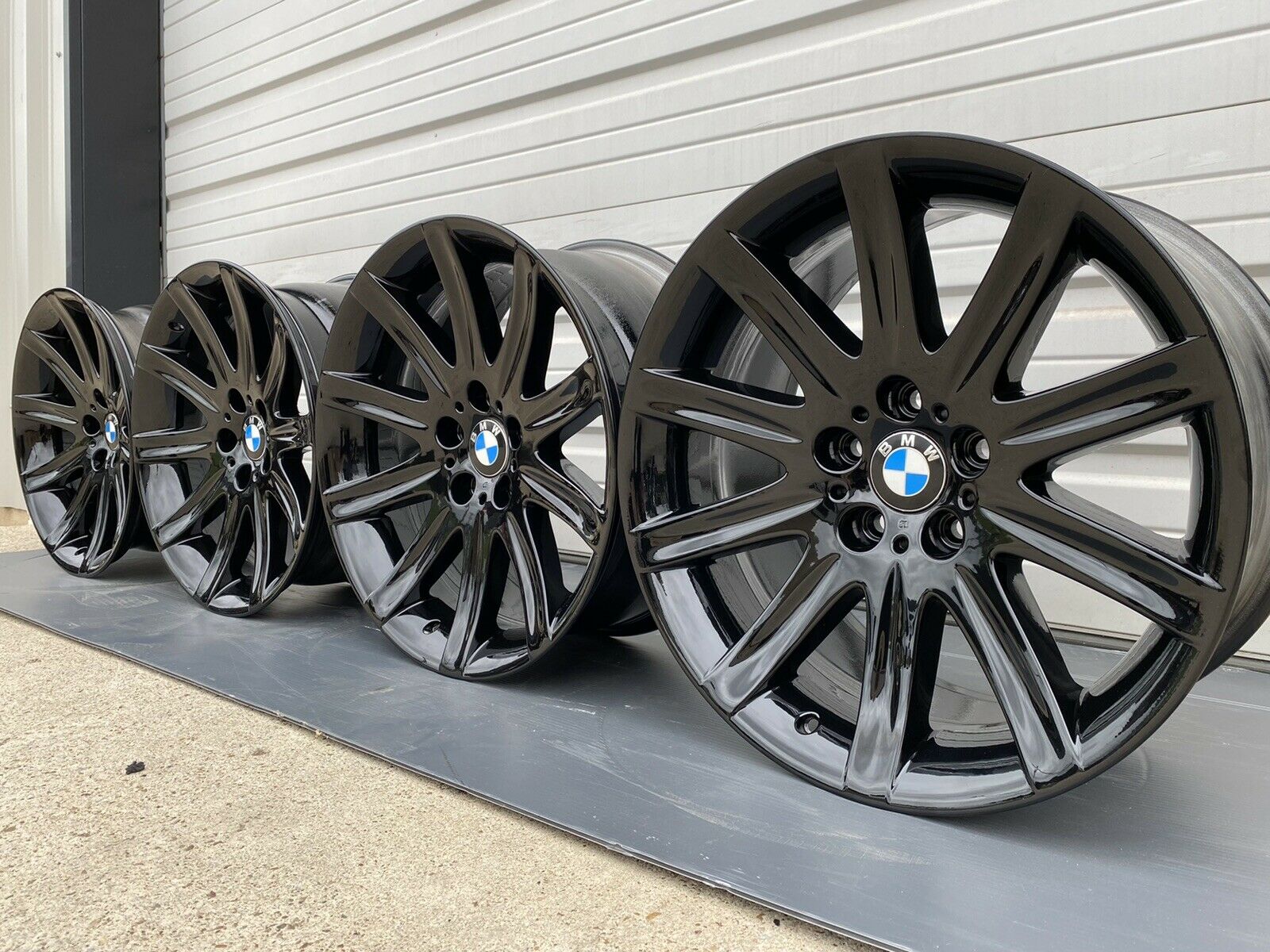 4 - BLACK 19" BMW 745i 750i 750Li 760i STYLE 95 OEM WHEELS RIMS 59396 ...